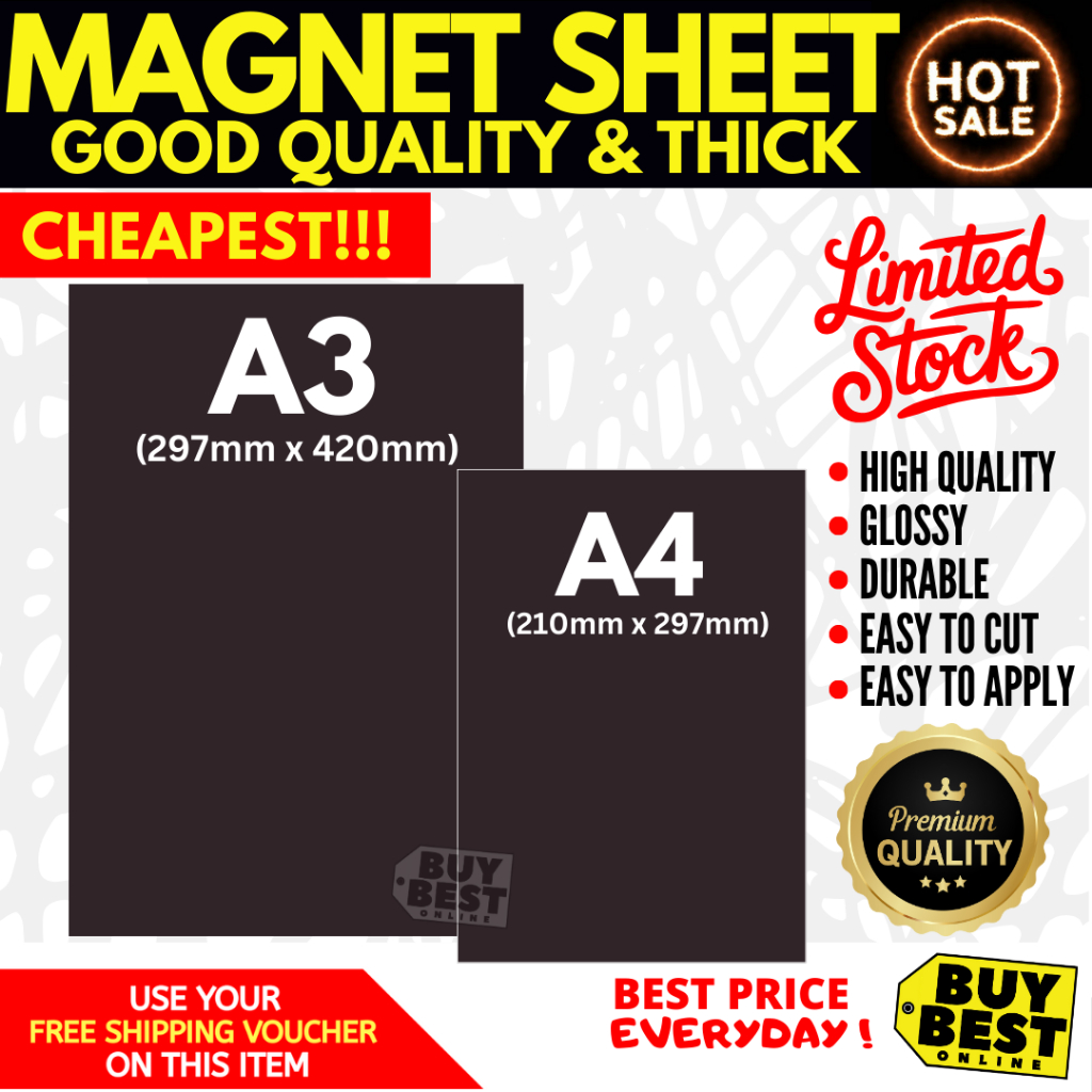 [MegaDiscount] Magnetic Sheet A3 and A4 Magnet Sheet [HIGH QUALITY ...