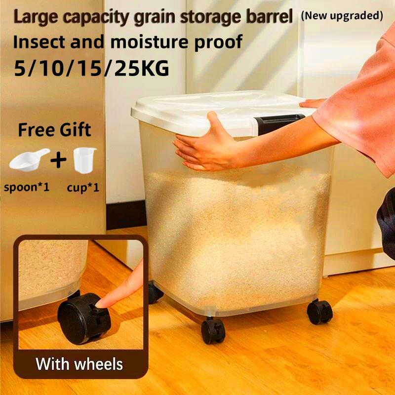 25kg Rice Dispenser 10kg Storage Container Sealed Moisture-proof and ...