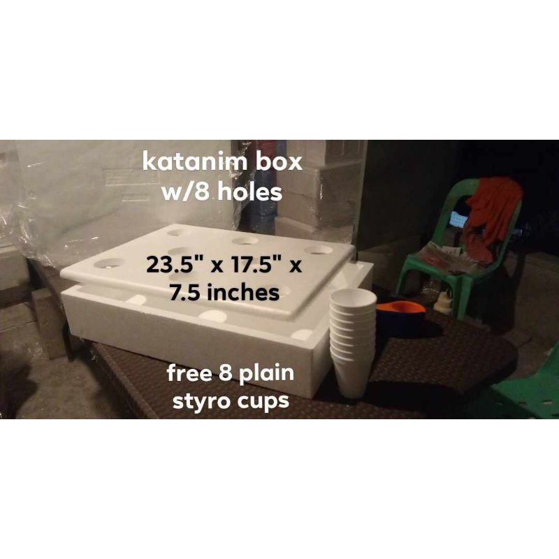 Katanim box w/8 holes (free 8 pcs styro cups) | Shopee Singapore