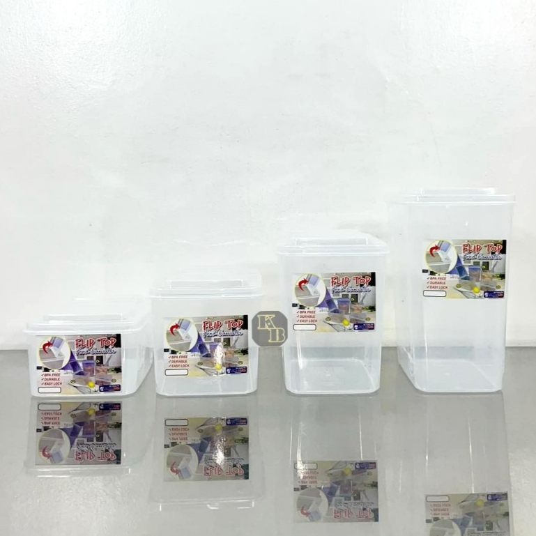 3 pcs Set Transparent Flip Top Food Canister/ Powder Container (4 Sizes ...