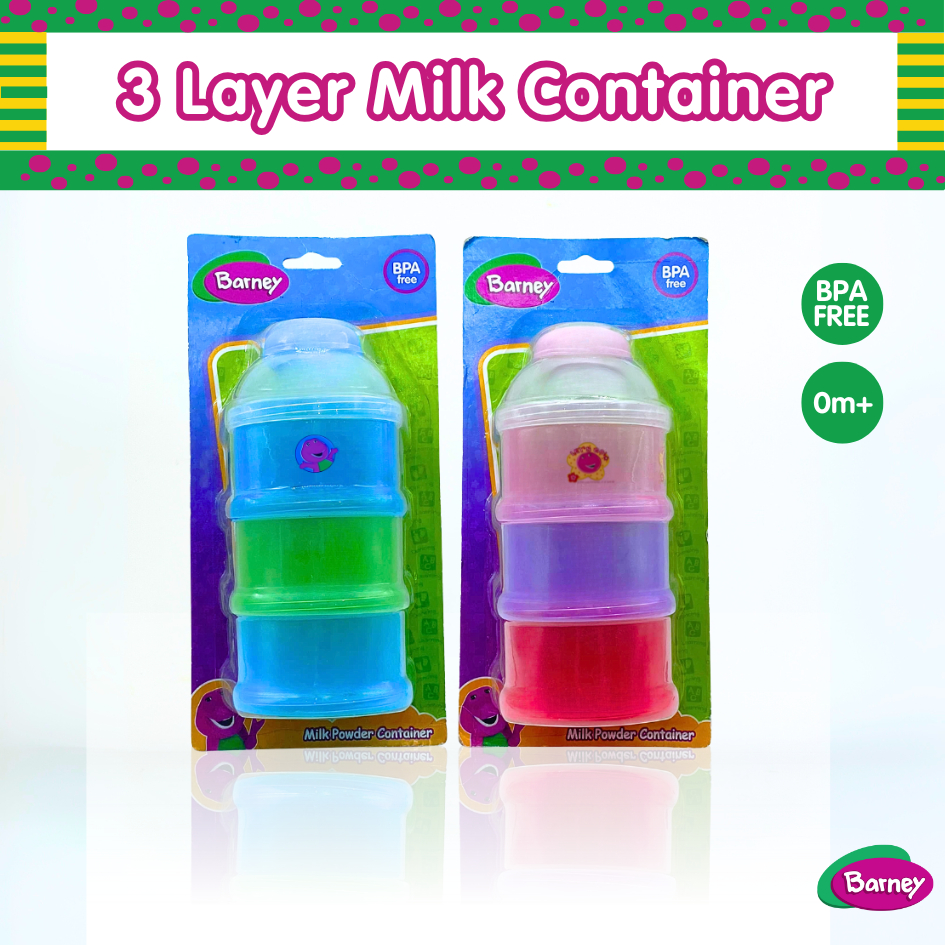 Barney 3 Layer Milk Powder Container Stackable Milk Dispenser Feeding ...