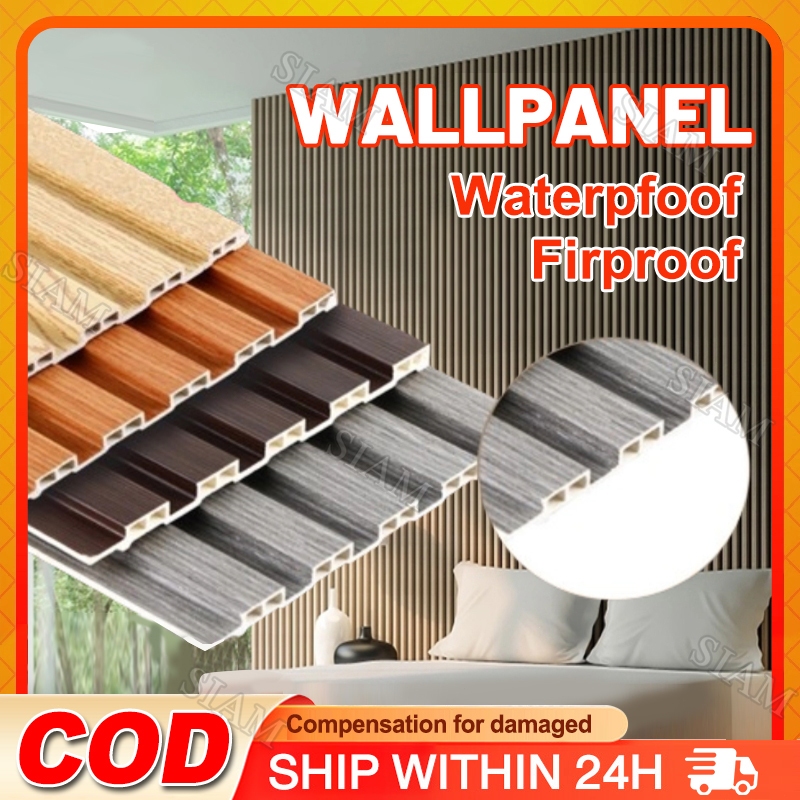 10/20 Pcs WPC Wall Board PVC Background Wall Decor Sticker Fluted Wall ...