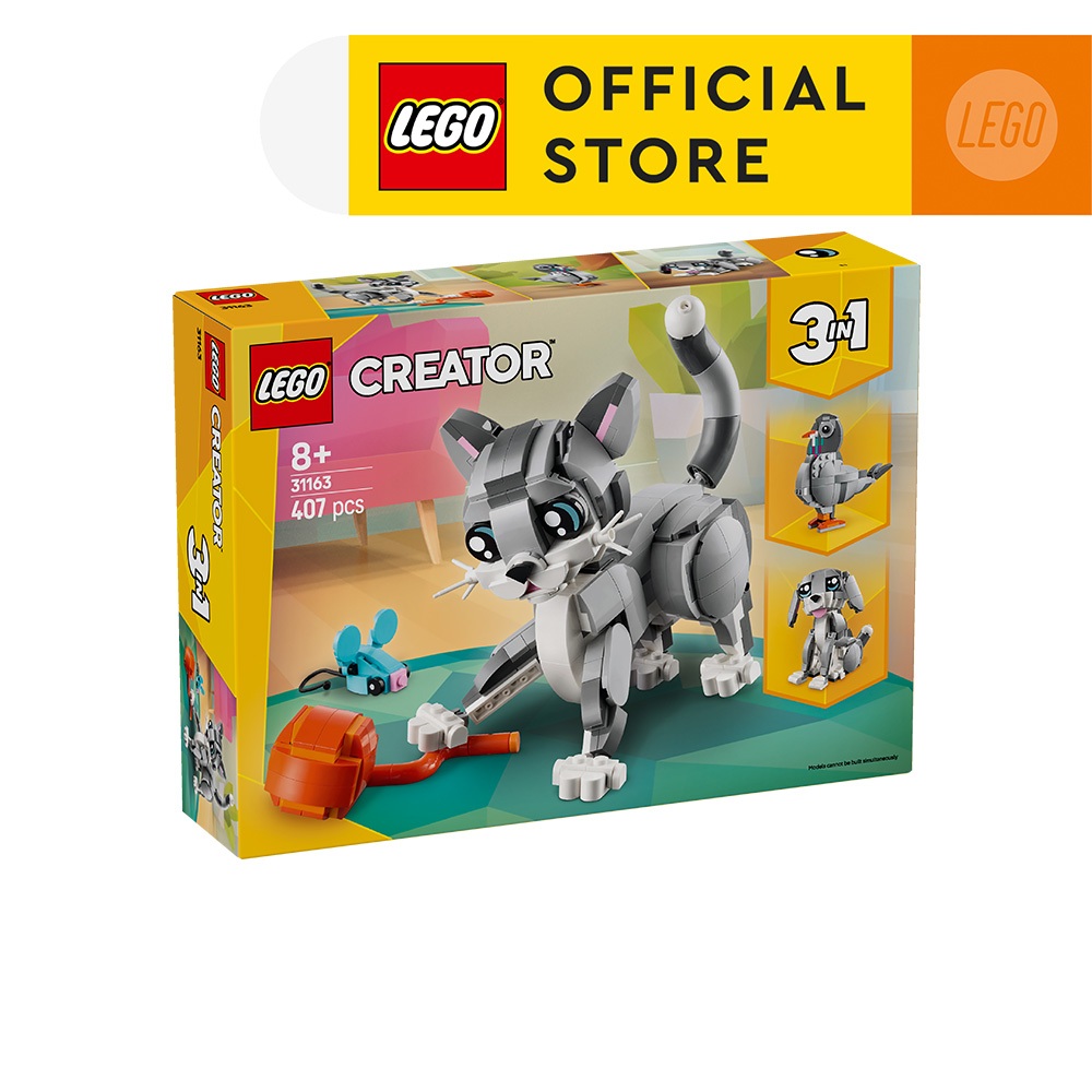 LEGO Creator 3 in 1 31163 Playful Cat, Age 8+, Building Blocks, 2025 (407pcs) | Shopee Singapore