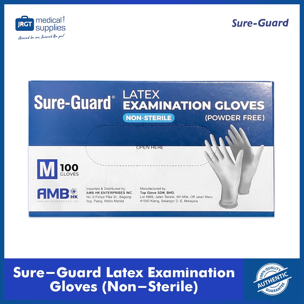 Sure-Guard Latex Examination Gloves (100 Pcs) | Shopee Singapore