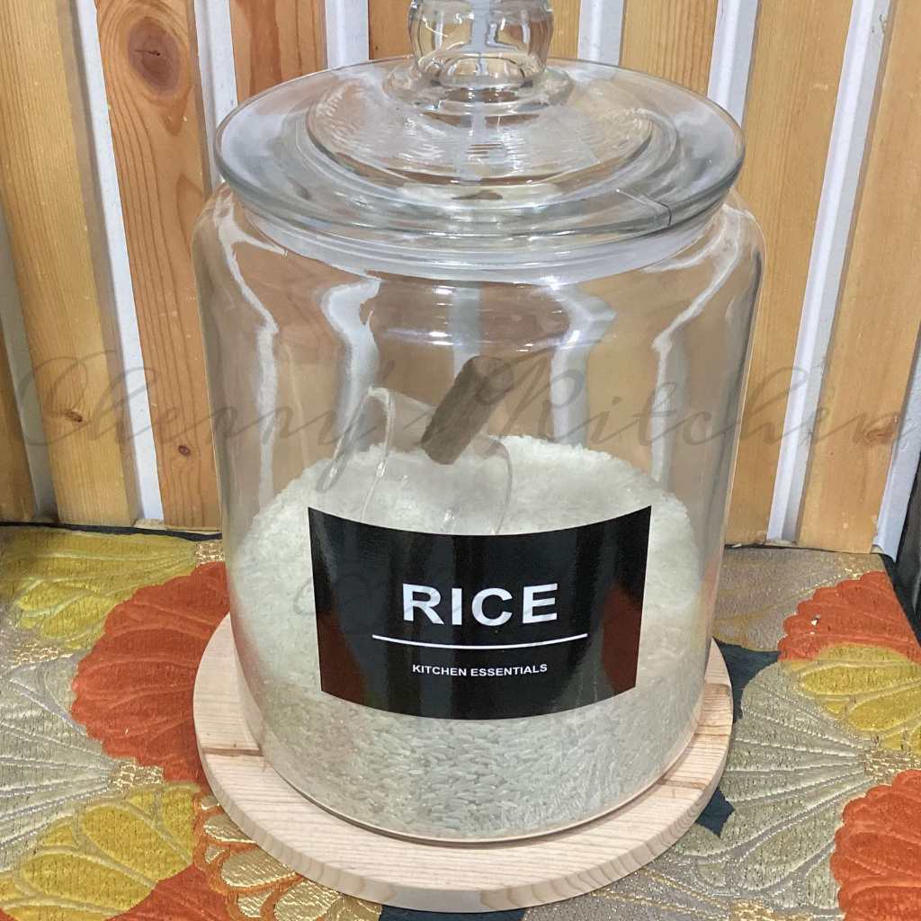 CKS Big Glass Jar with Lid Storage Rice Dispenser 5 kilos Kitchen ...