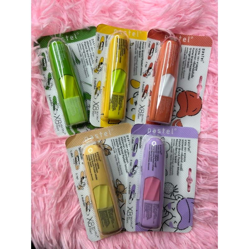 PASTEL FRUITY SCENT INHALER FROM (MIXED BERRY, VANILLA, ORANGE, MANGO ...