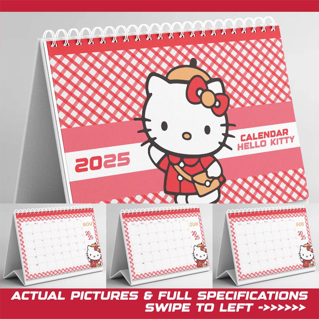 Hello Kitty A5 Desk Calendar 2025 | Sanrio | Mini | with Stand ...