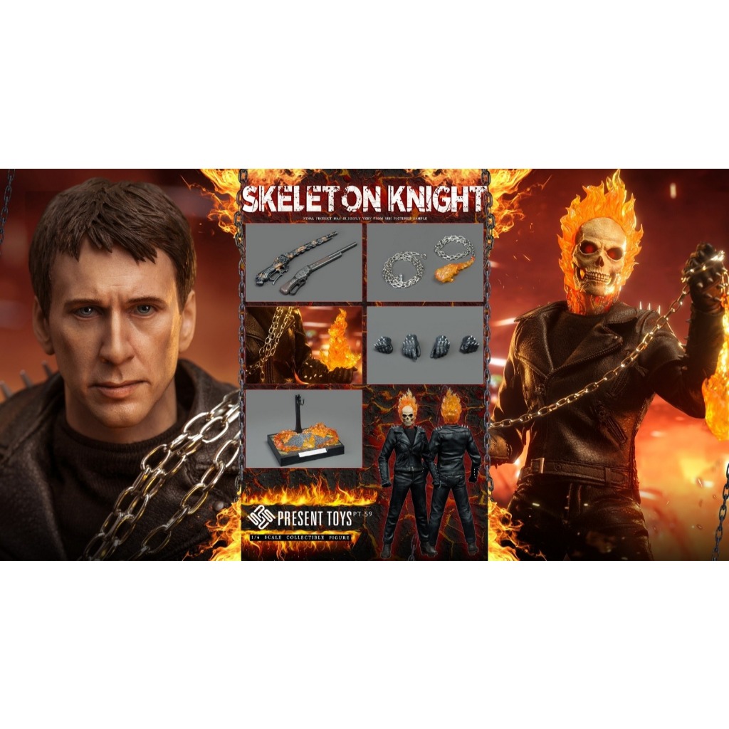 Present Toys 1/6 Scale PT-SP59 Skeleton Knight (Ghost Rider) | Shopee ...