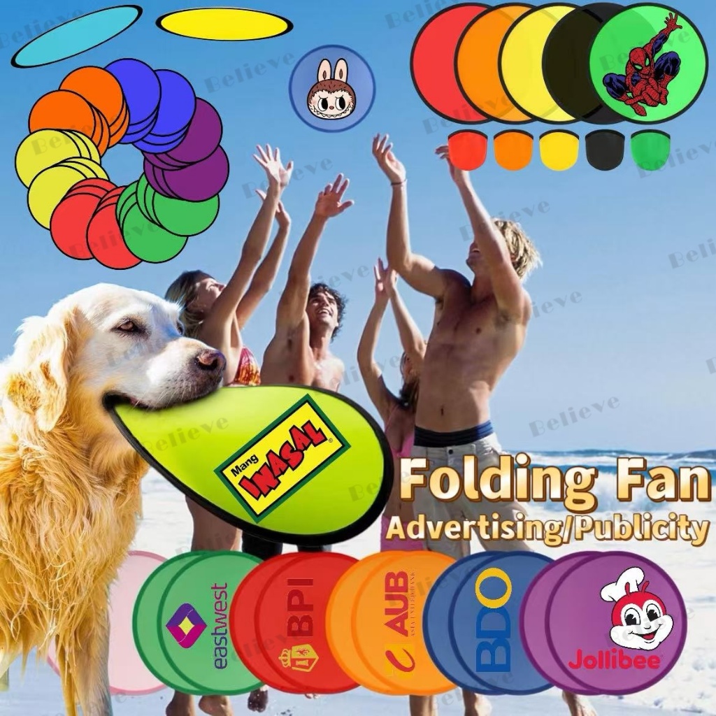 Folding fan frisbee fan pamaypay foldable fan round fan customized fan ...