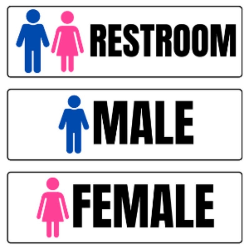 Restroom Male Female Signage Laminated 3x8 size | Shopee Singapore