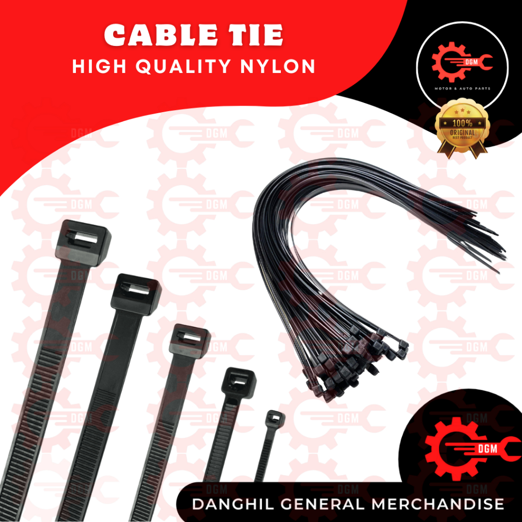 Nylon Cable Tie High Quality Zip Tie Cable Strap (100pcs/pack) | Shopee ...