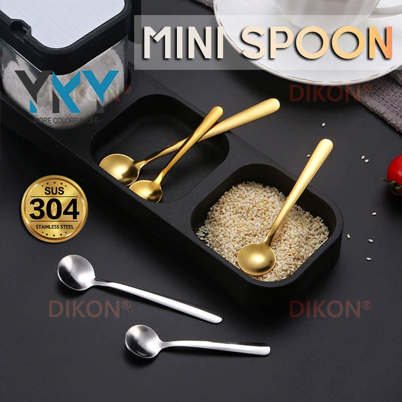 Seasoning Spoon Stainless Steel TeaSpoon Silver Gold Small Spoon ...