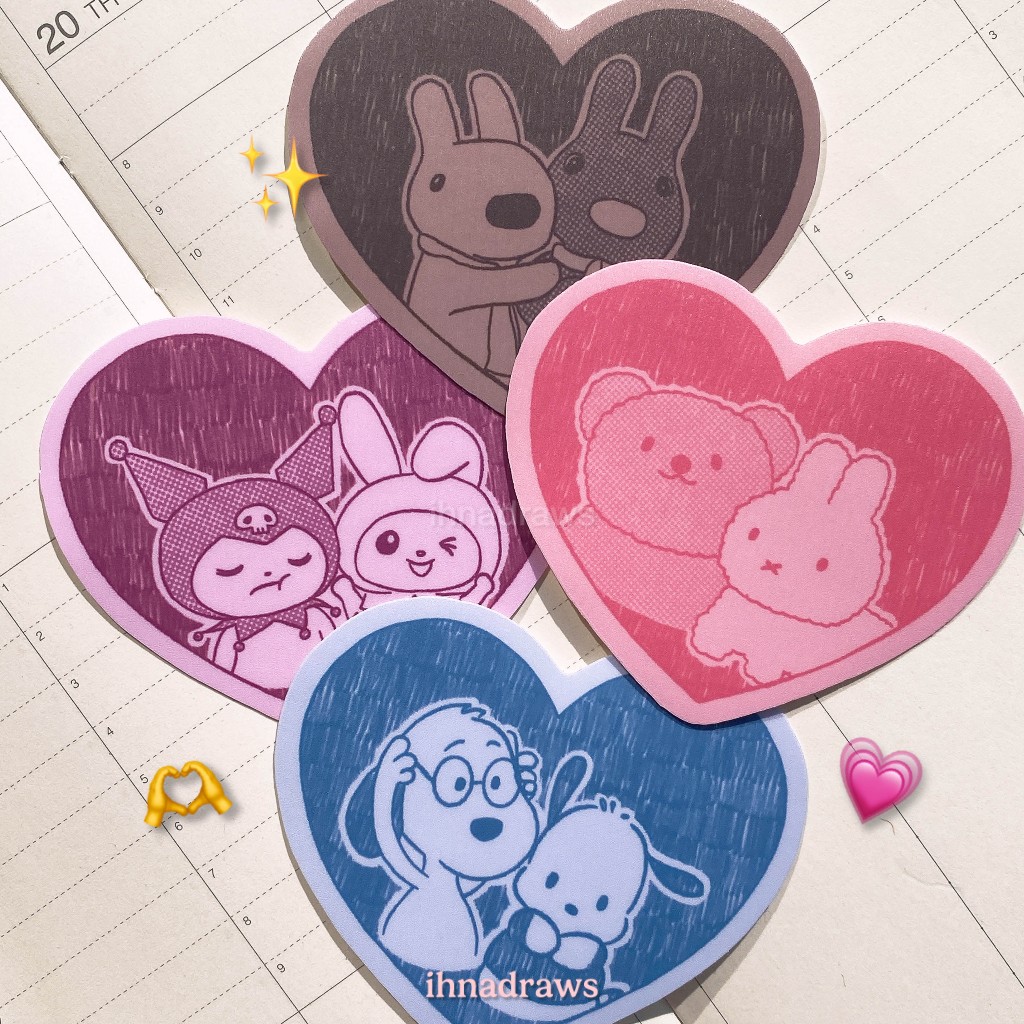 You and Me Heart Stickers snoopy pochacco miffy kuromi melody gaspard ...
