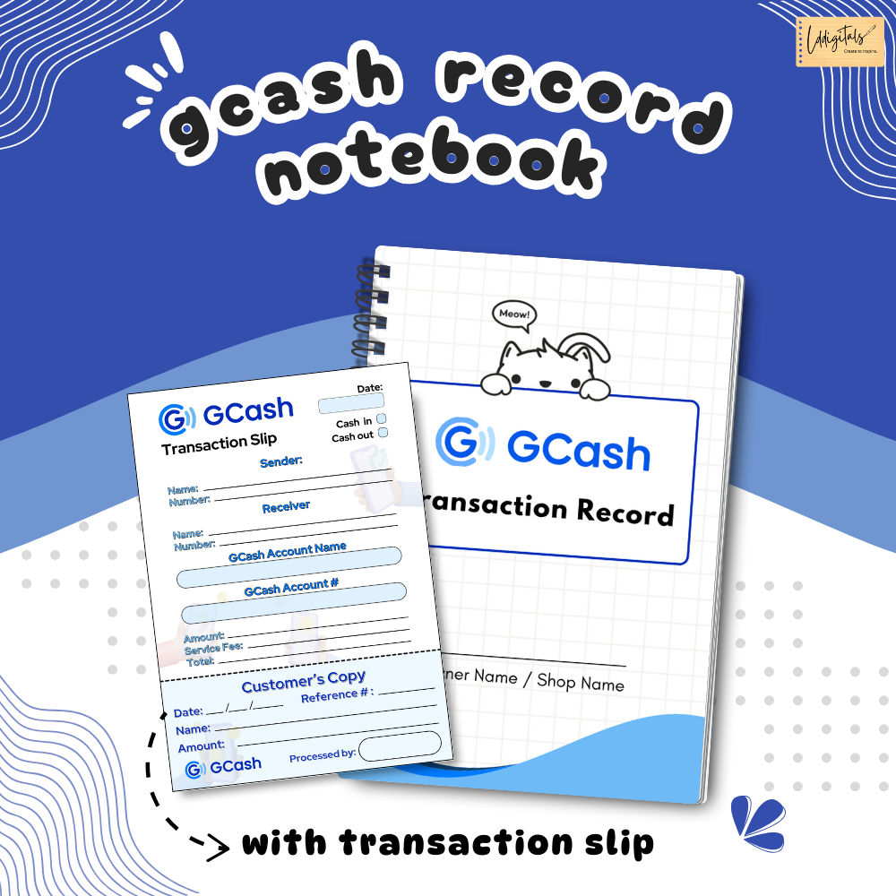 Gcash Transaction Record Notebook and Slip | Gcash Transaction Slip ...