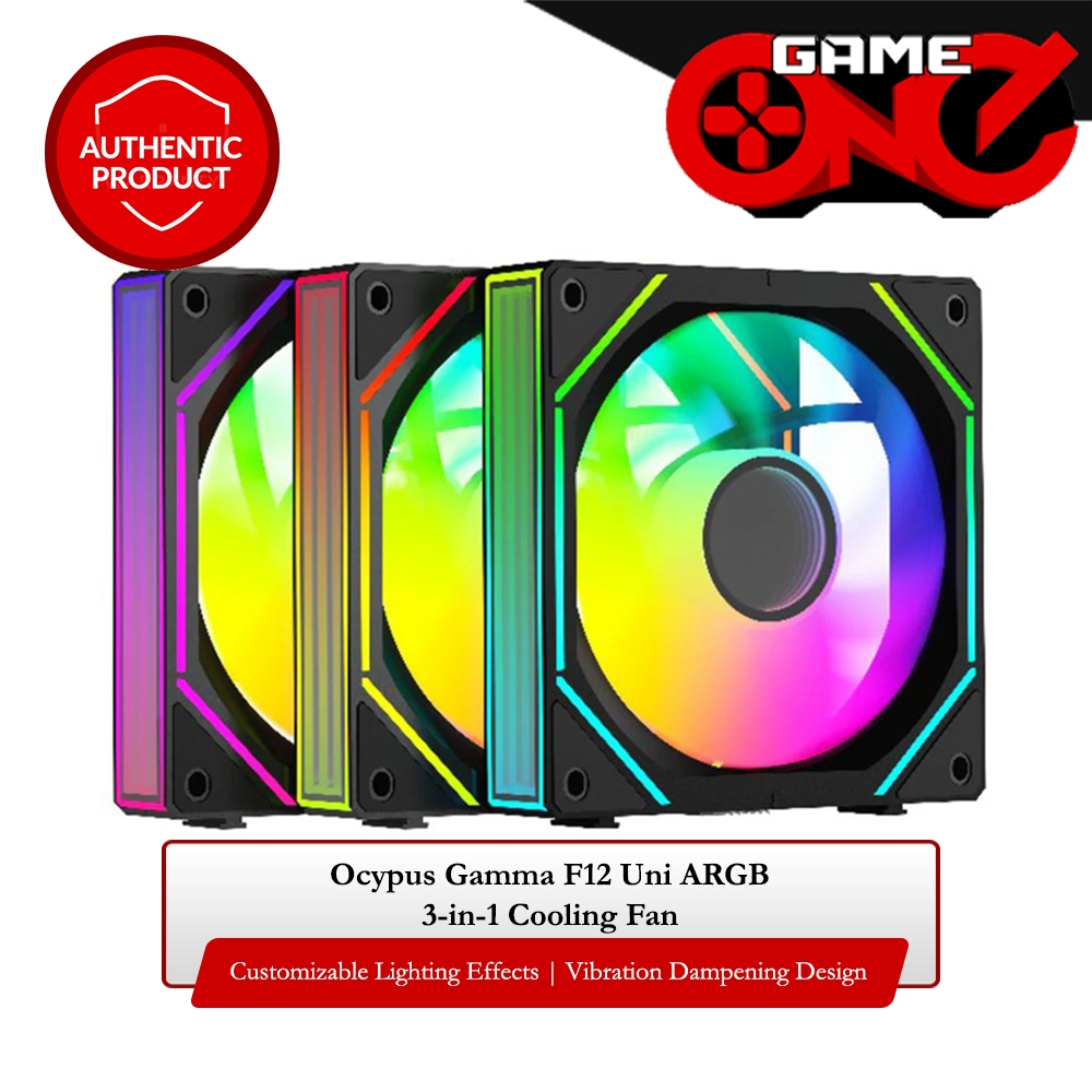 Ocypus Gamma F12 Uni ARGB 3-in-1 Cooling Fan - Black (GAMMA-F12 ...