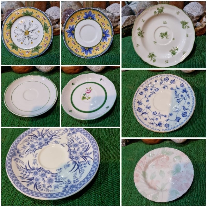 Japan/UK Display blue branded plates Harmony House Biltons Royal ...
