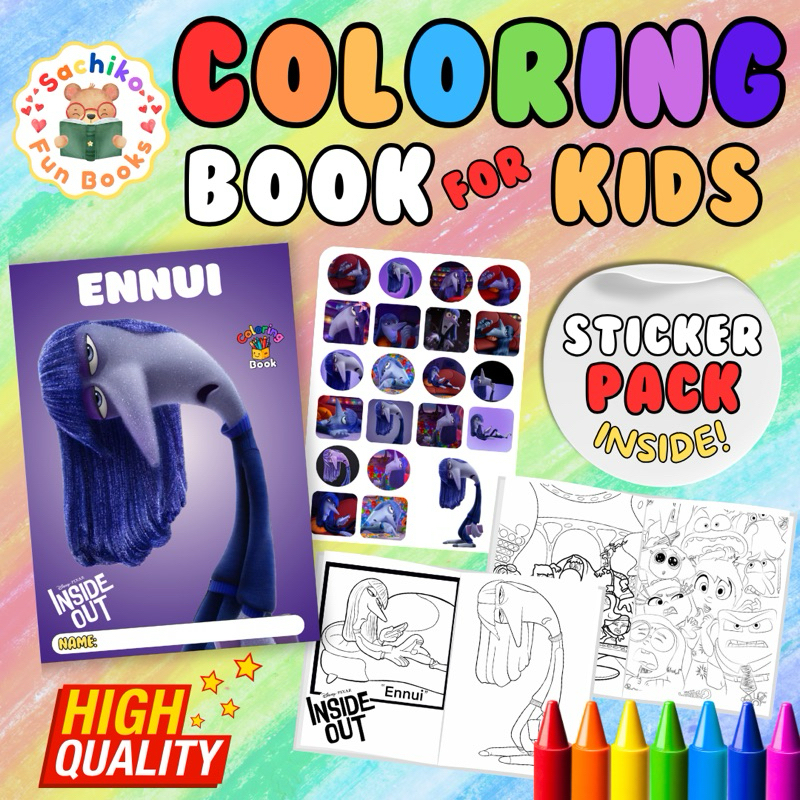 ENUI INSIDE OUT DISNEY PIXAR COLORING BOOK WITH STICKER PACK SACHIKO ...