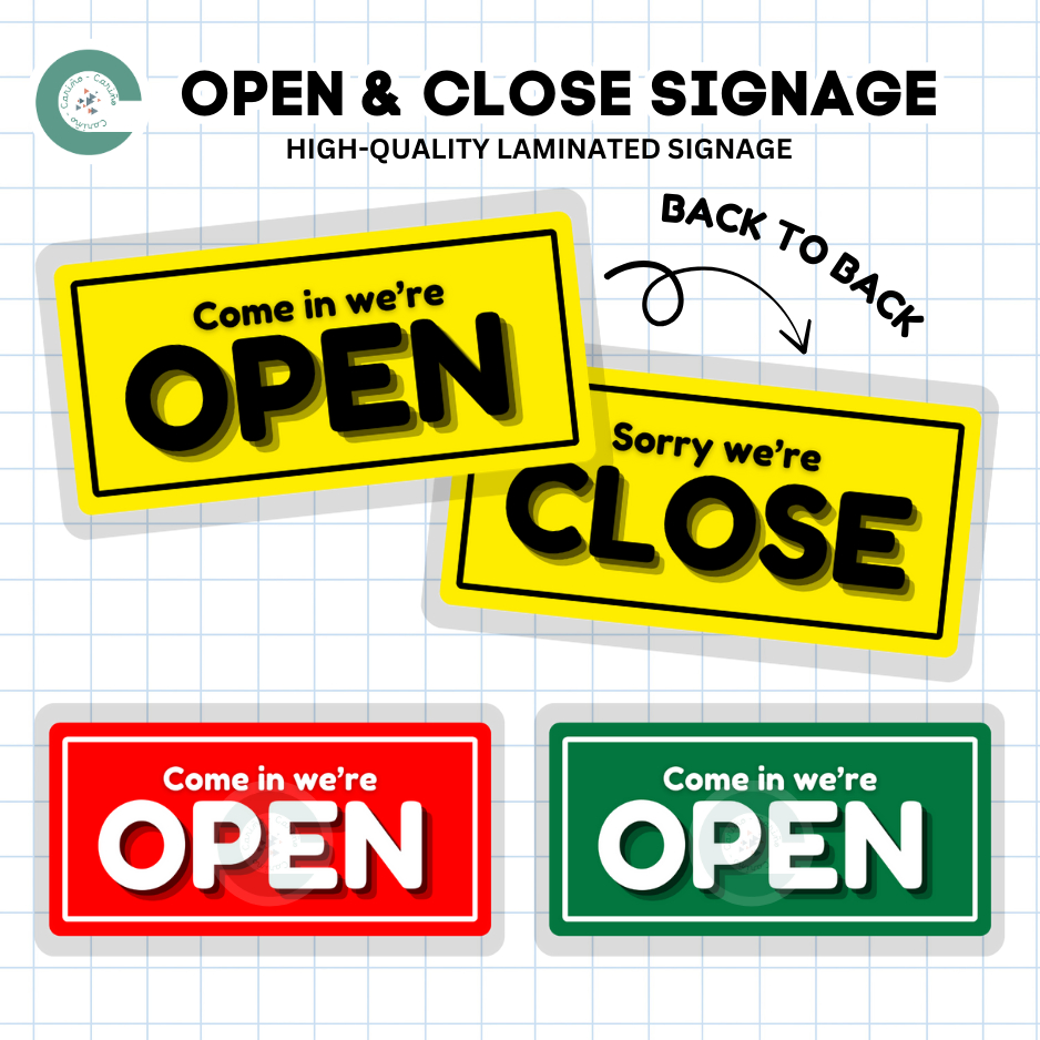 Open / Close Sign | Open / Close Signage | Laminated Signage | Signage ...