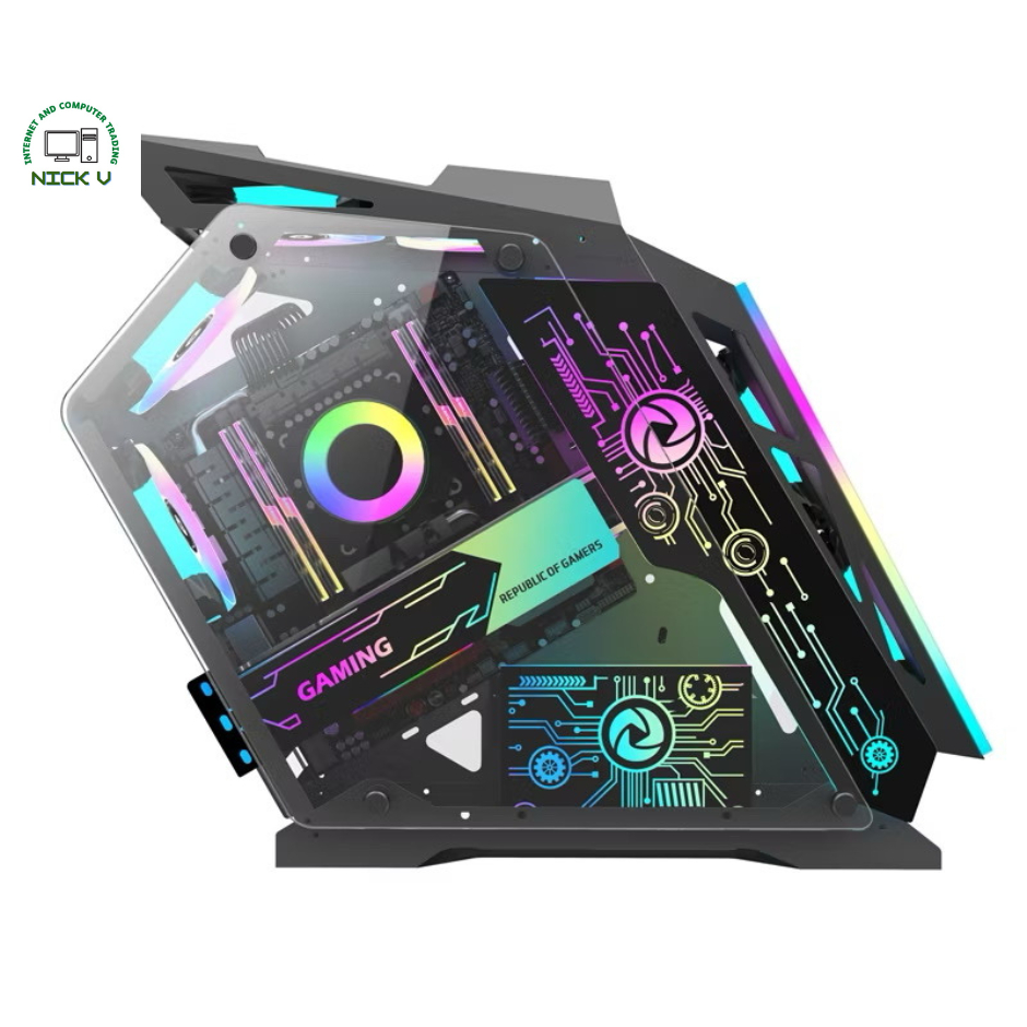 Thunder PC Case Build-in 6 ARGB Fans Cool Design Shaped Gaming PC Case ...