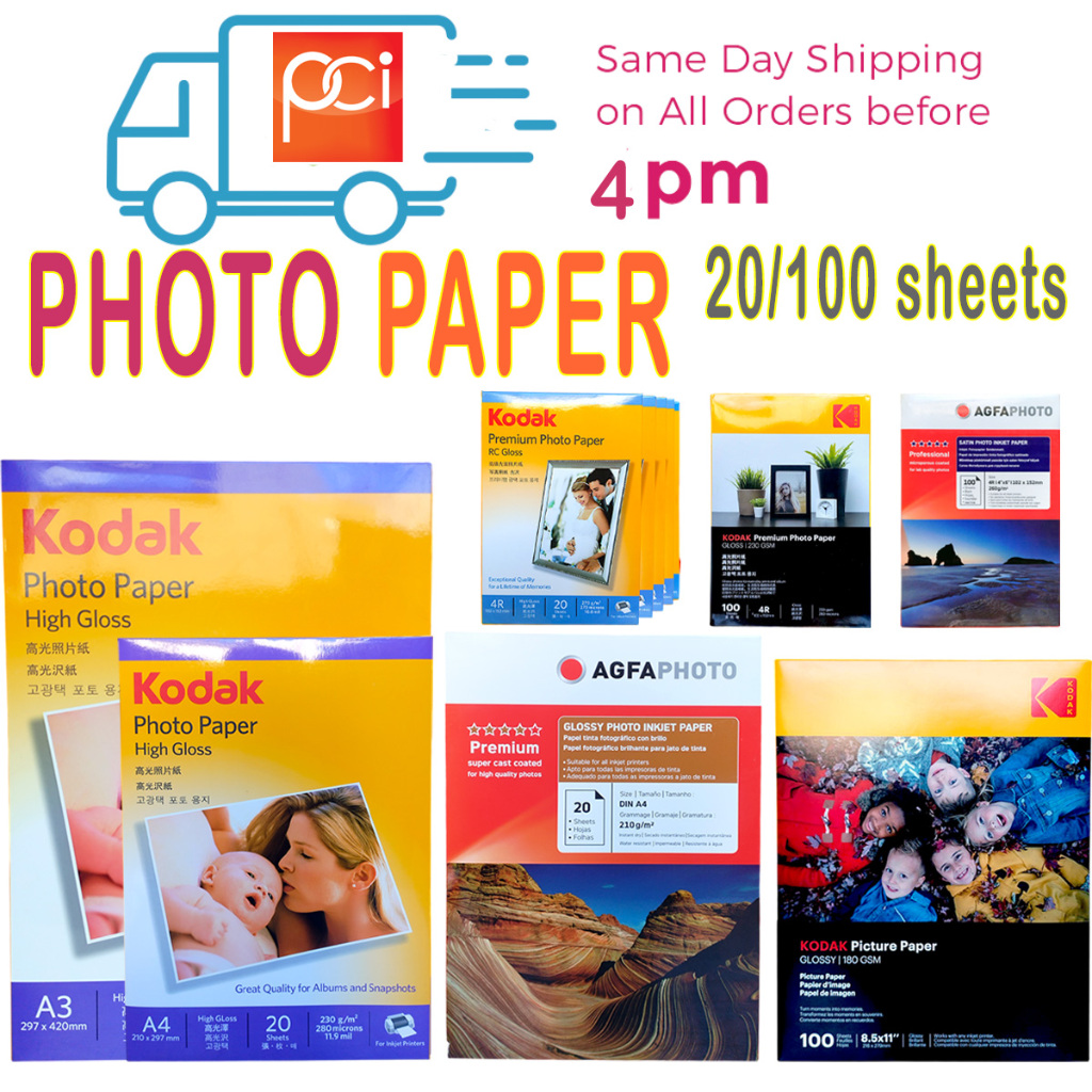 KODAK Photo Paper 180-270gsm Glossy/Matte/Satin 4R/Short/A4/A3 | Shopee Singapore