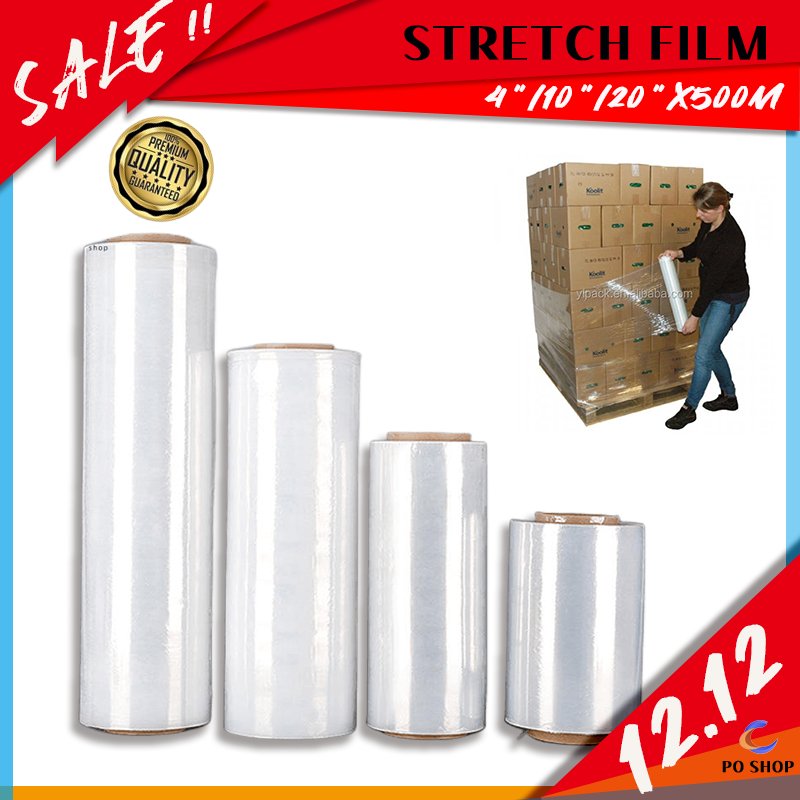 Transparent Stretch Film High Quality 4"/10“/20” x 500Meters Black ...