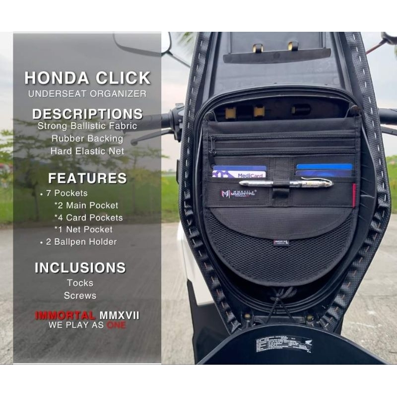 HONDA CLICK SEAT ORGANIZER V3 NEW DESIGN MAS MATIBAY | Shopee Singapore