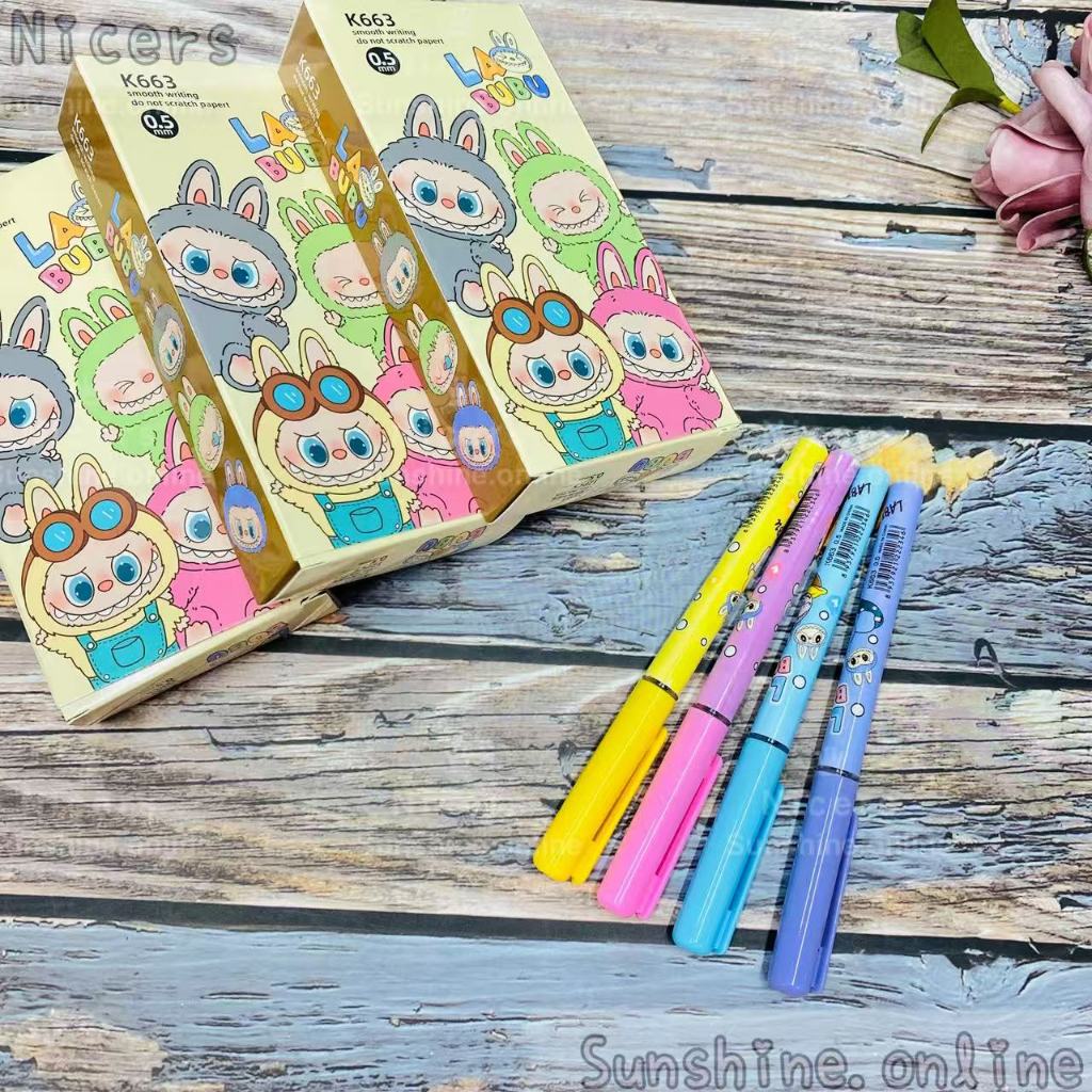 12pcs K663 LABUBU gel pen sign pen 0.5mm signpen | Shopee Singapore