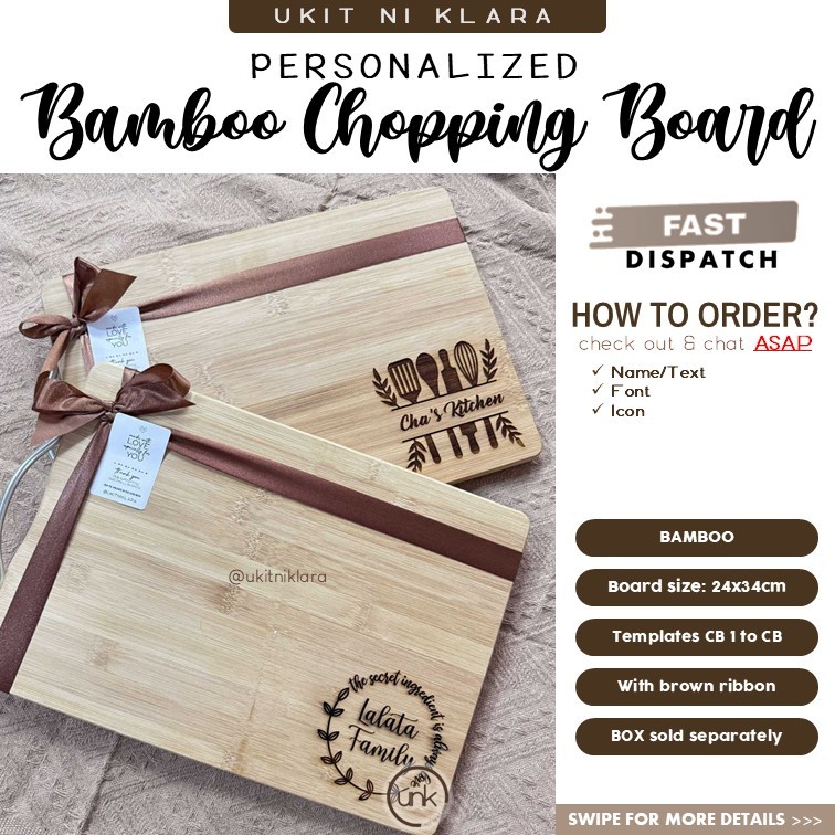 UNK - Bamboo Chopping Board - Personalized | Ukit ni Klara laser ...