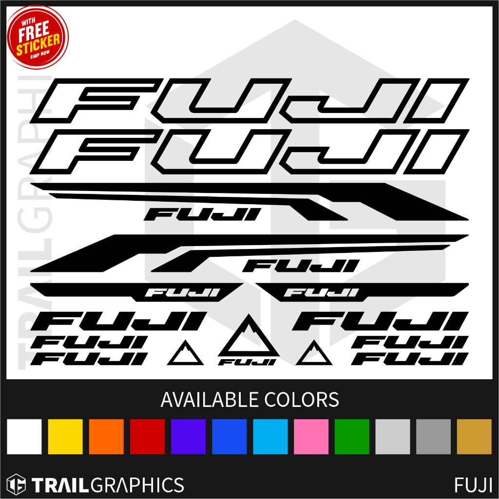 FUJI Outline Vinyl Sticker Decal for Mountain Bike Road Bike Fixie ...