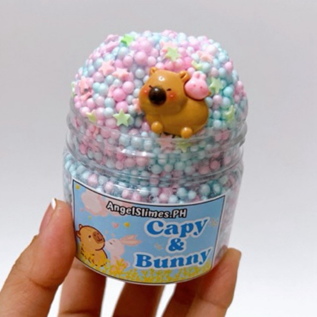 Capybara and Bunny Kawaii Crunchy Floam Scented Slime Toy for Kids Sensory Play | Shopee Singapore