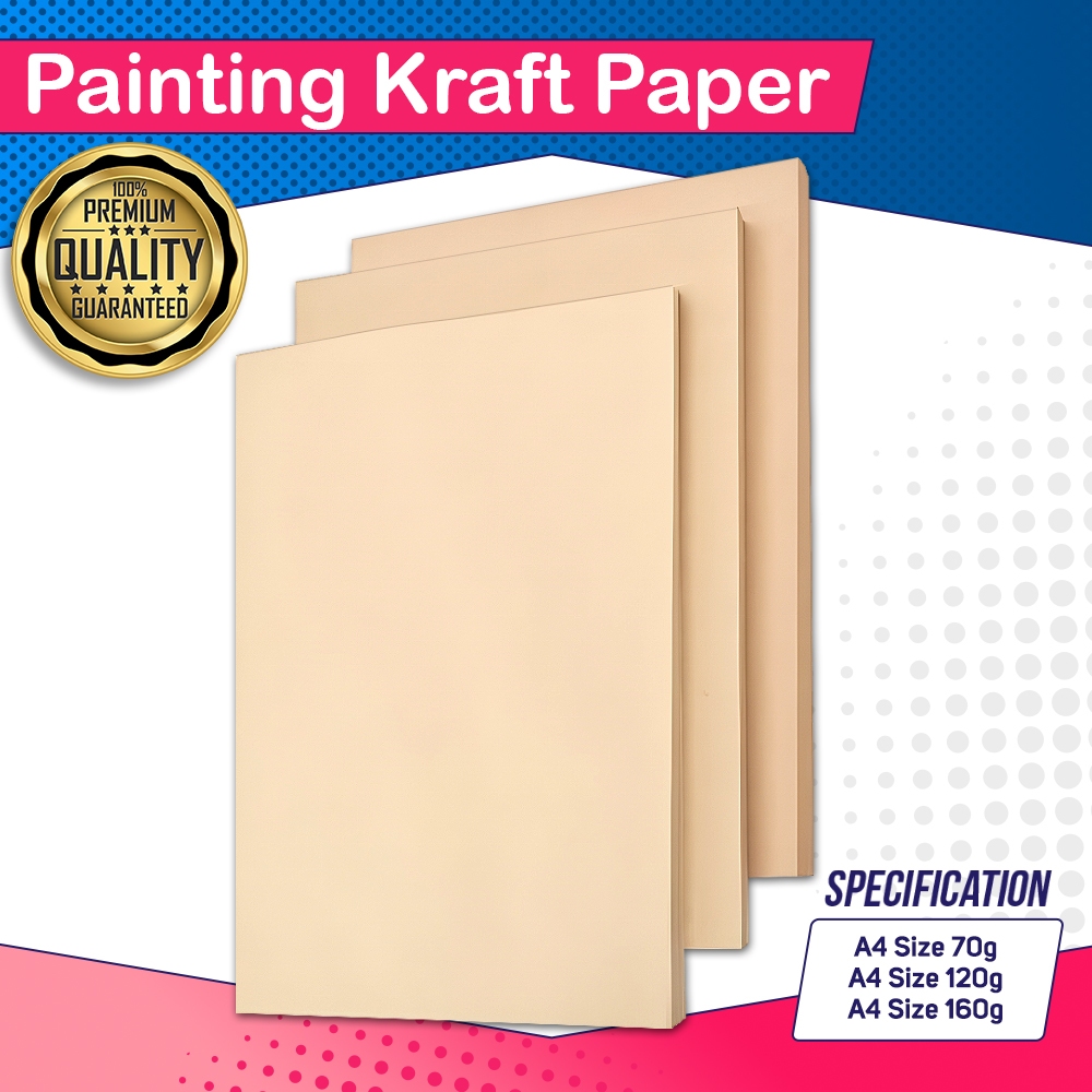 A4 Painting Kraft Paper 100pcs 70g | 120g | 160g | Shopee Singapore