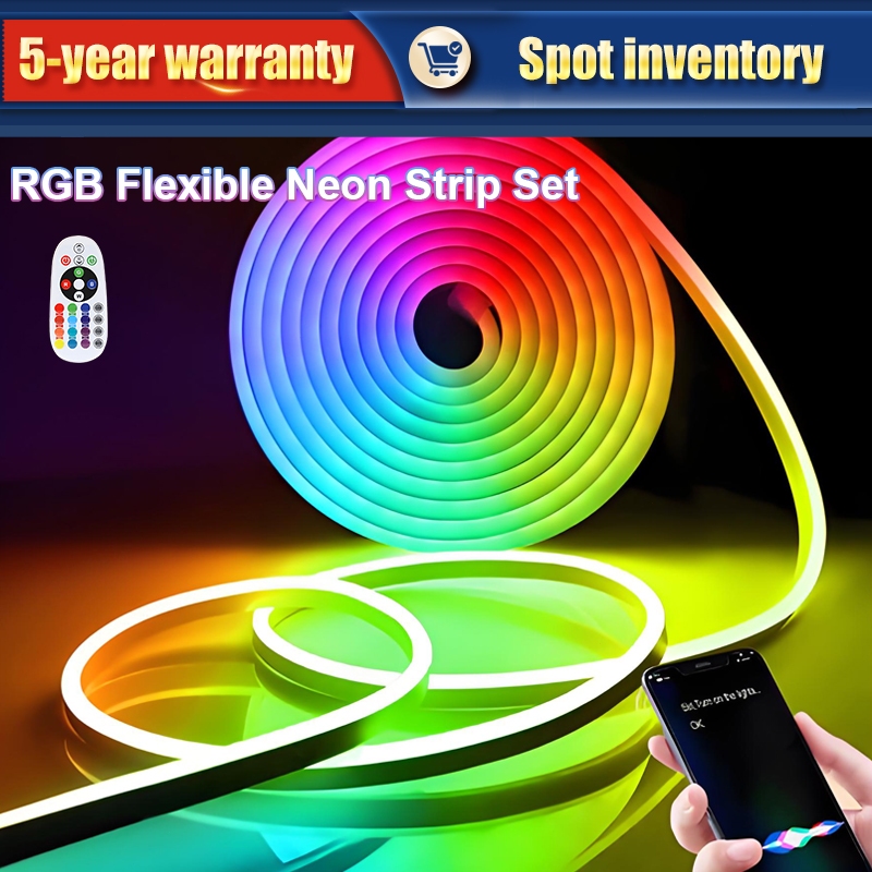 Waterproof 220V colored neon strip lights with Bluetooth color change ...