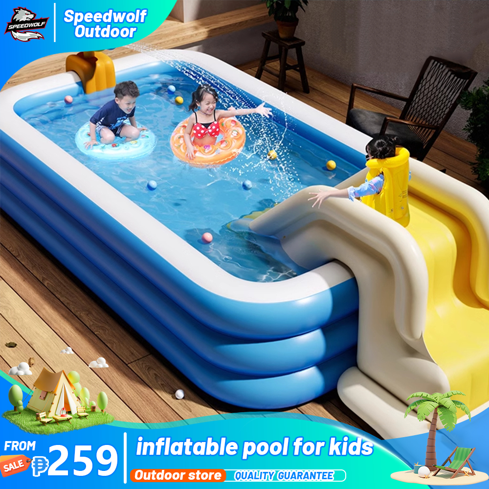Swimming pool foldable 3-layer family swimming pool (Free pump ...