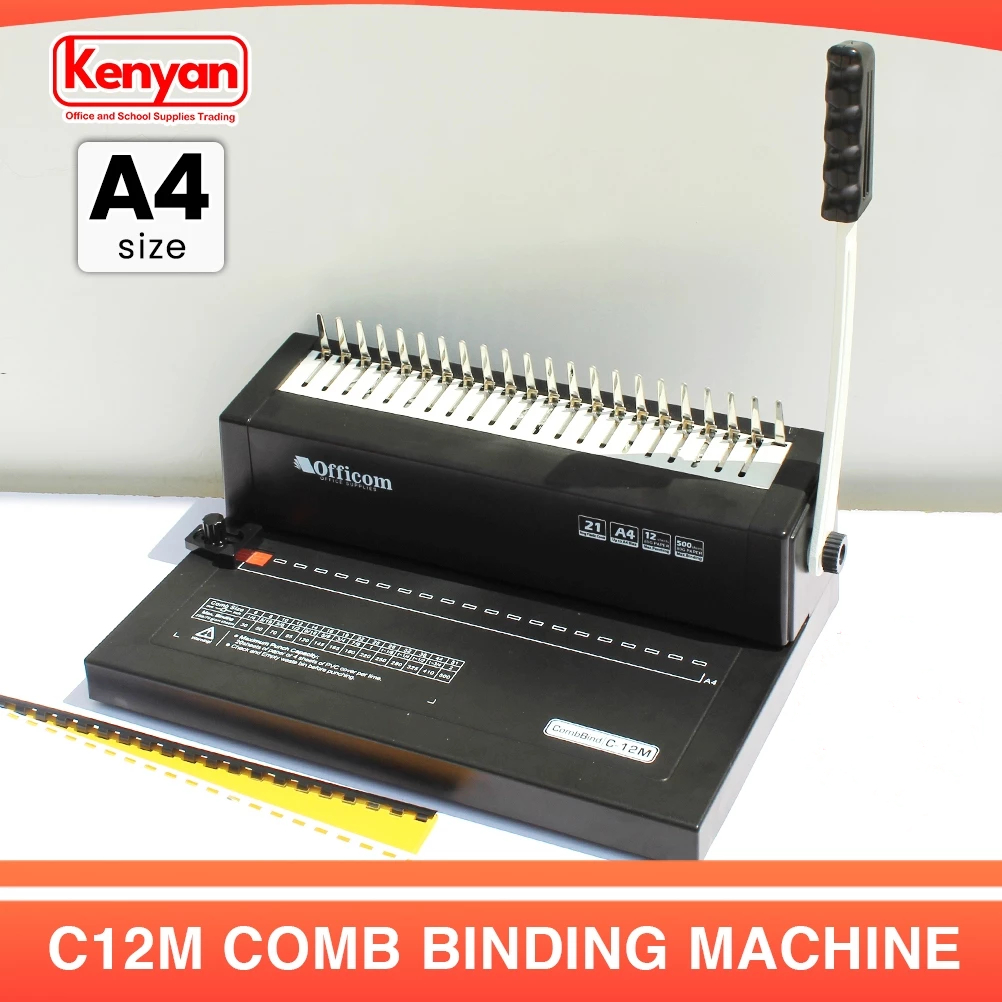 Comb Binding Machine C12M A4 size 21 Holes Binder Machine (12sheets ...