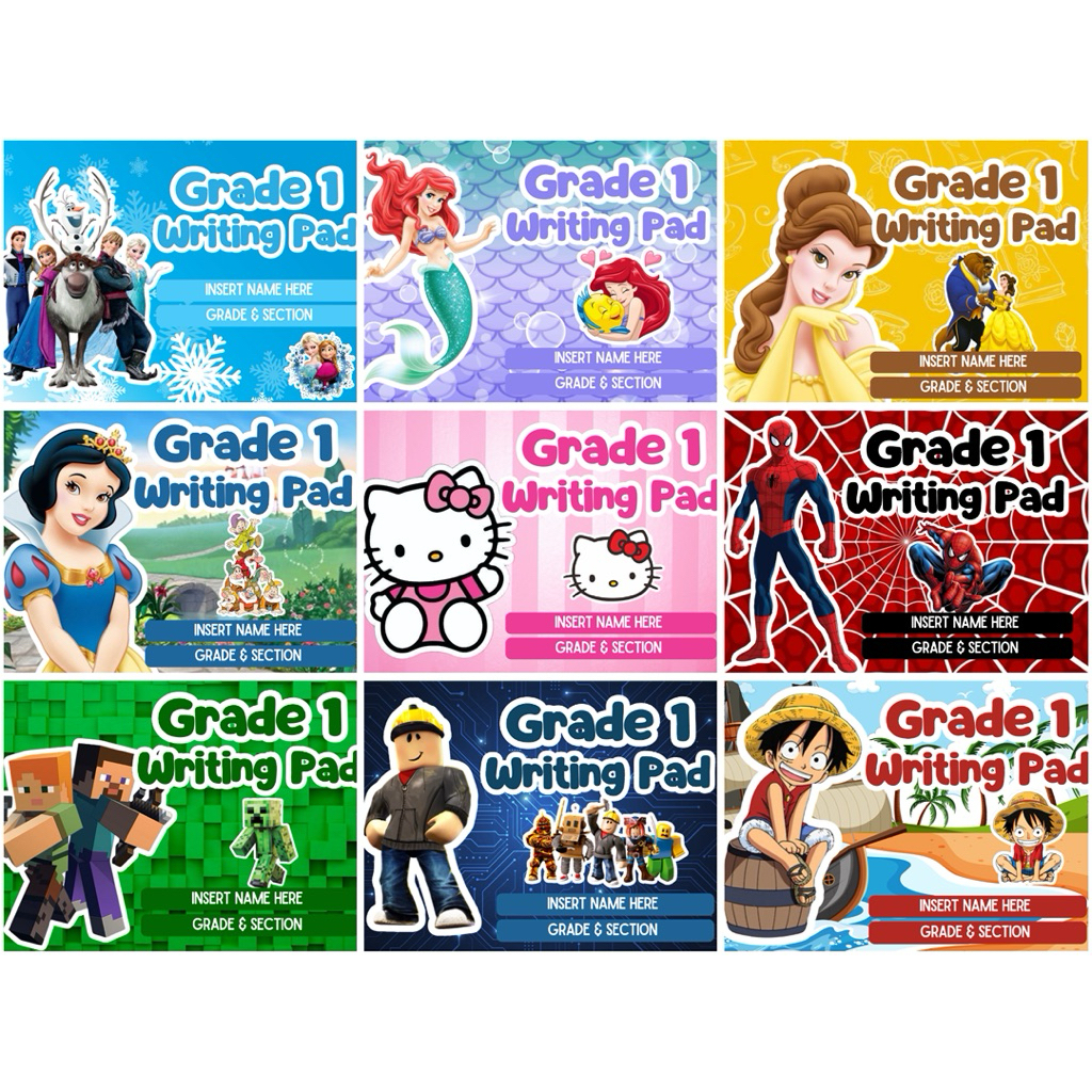 PERSONALIZED PAD PAPER FOR KINDER, GRADE 1, 2, 3, & 4 (LAMINATED COVER ...