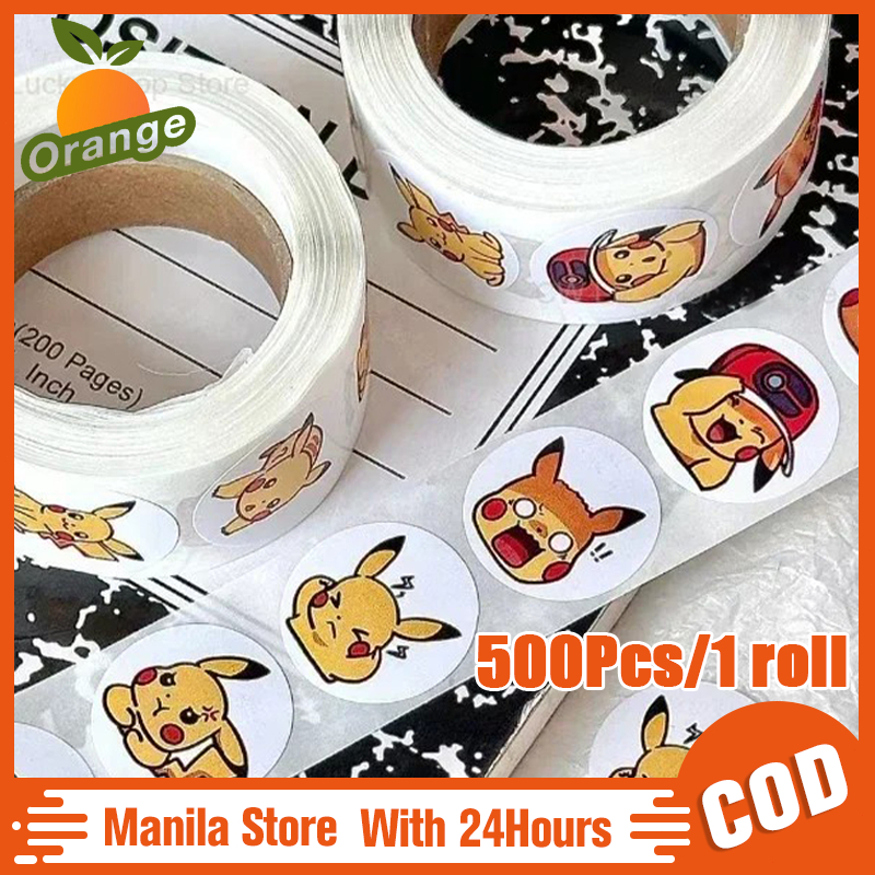 Pokemon Roll Sticker 500pcs Pikachu Sealing Stickers Party DIY Gift ...