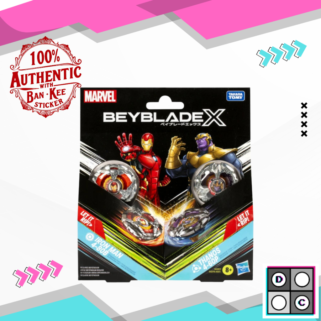 TAKARA TOMY BEYBLADE X W/ BAN KEE STICKER BXG-29 Marvel Double Starter ...