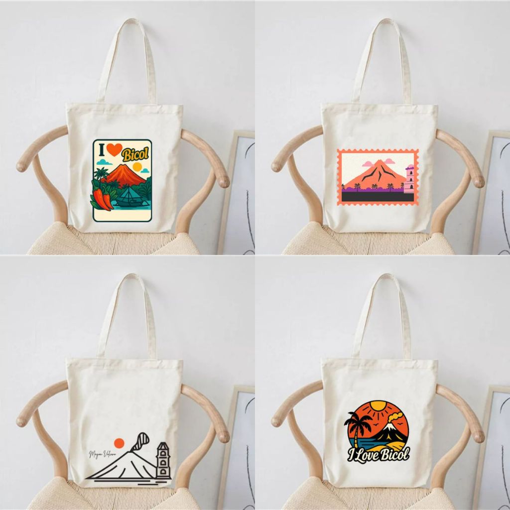 BICOL DESIGN TOTE BAG MAYON VOLCANO SOUVENIR TOTE BAG KATSA CANVAS GIFT ...