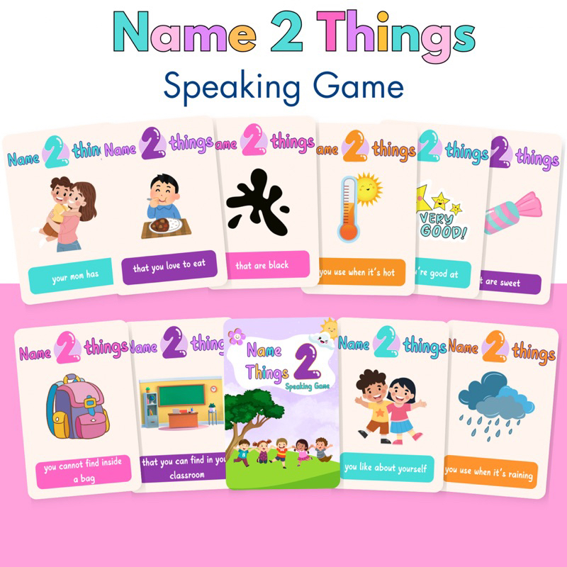 Speaking conversation communication game flash cards for kids 40 pcs ...