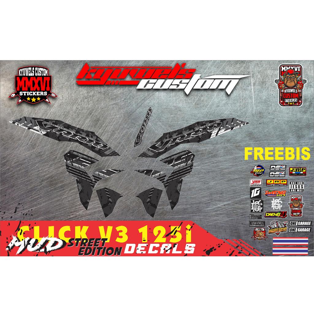HONDA CLICK V3 MUD STREET EDITION DECALS | Shopee Singapore
