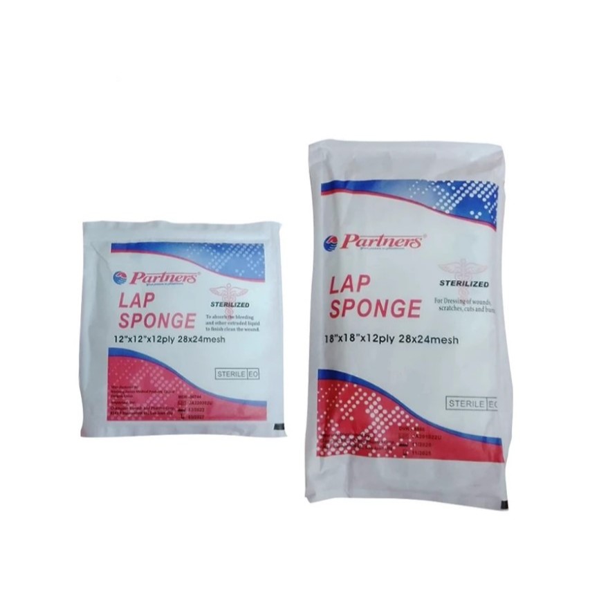 (AT-J) Sterile Lap Sponge with X-ray Line 28x24 Mesh (18x18x12 ...