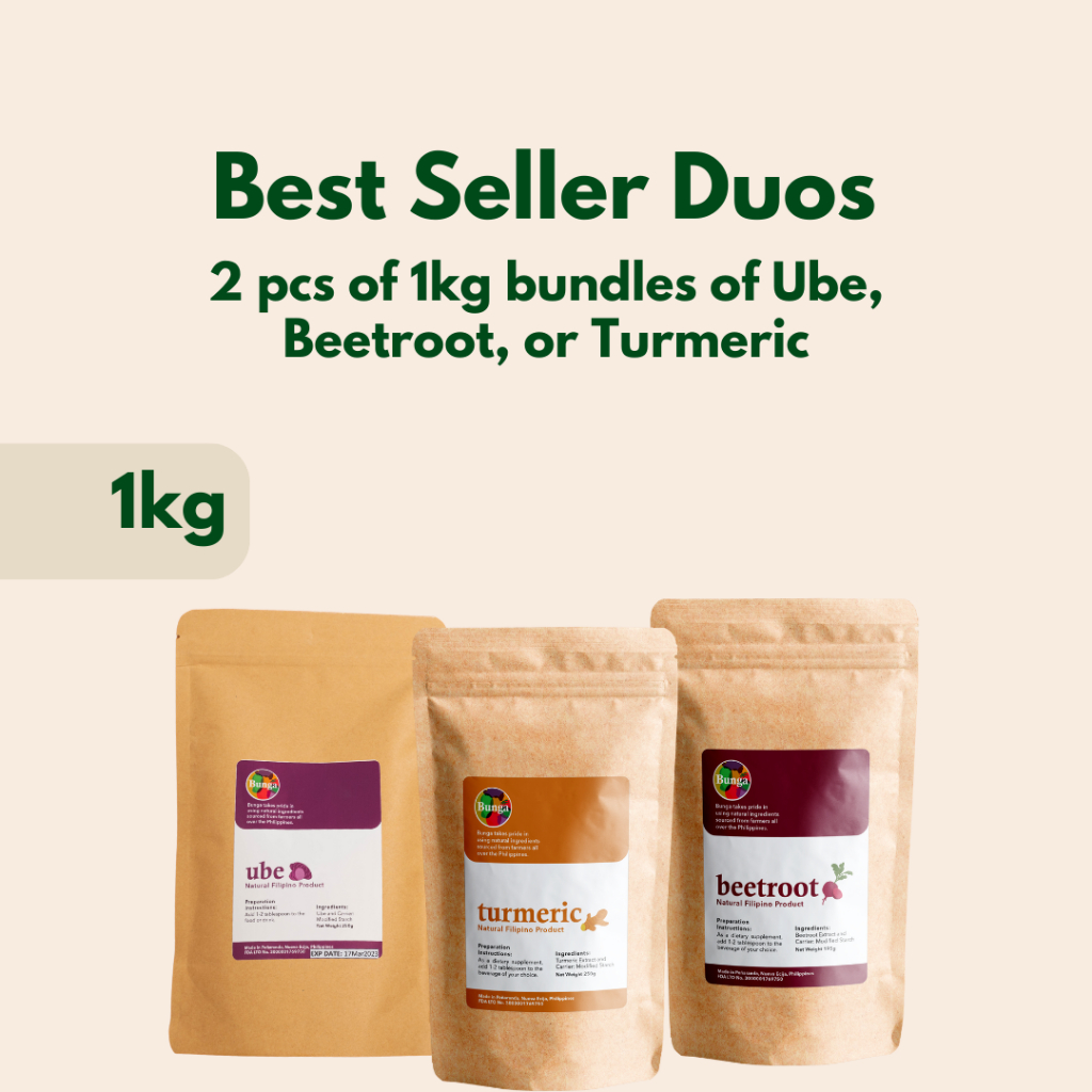Bunga Duo - Turmeric, Beetroot, Ube (2 packs of 1kg All Natural ...