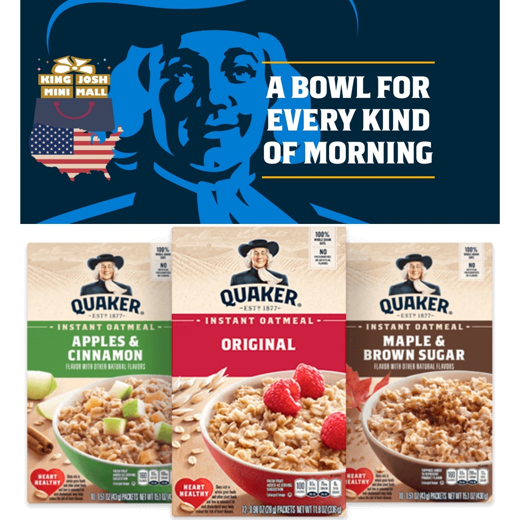 Quaker Oats Instant Oatmeal - in Maple, Apple Cinnamon, Raisins, etc ...