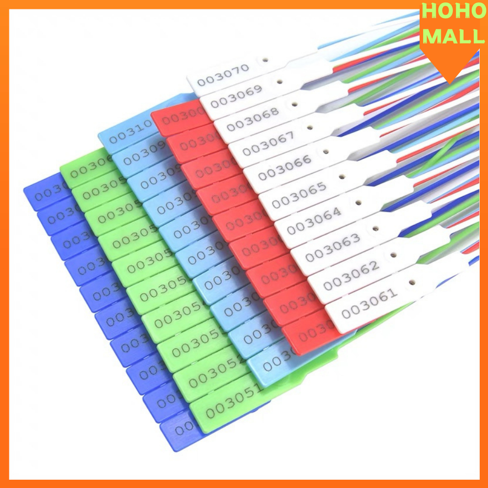 100pcs Security Seals Tag Plastic Disposable Numbered Tamper Label Pull ...