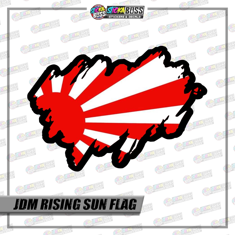 JDM RISING SUN FLAG STICKER | VINYL WATERPROOF STICKER |【PRINTED ...