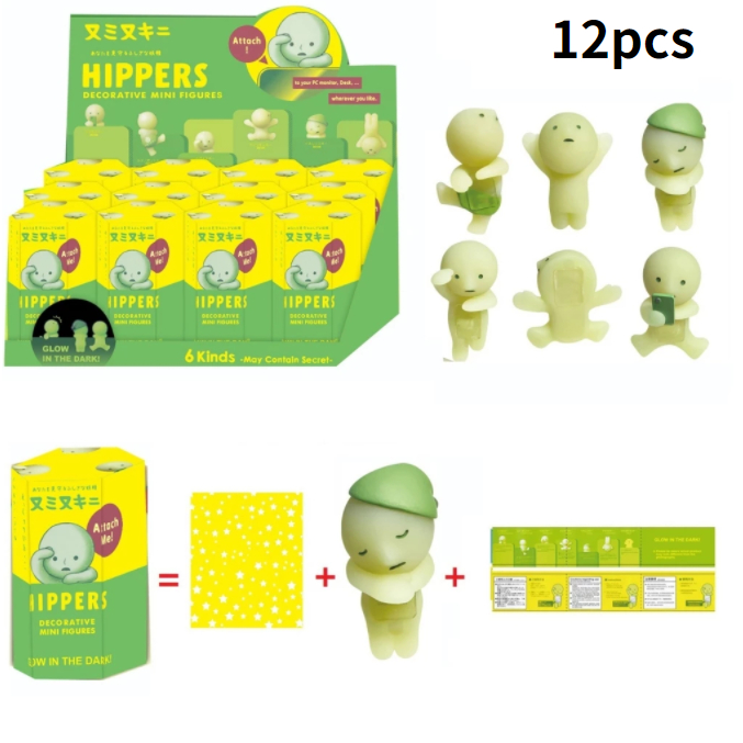 Sonny Angel Smiski Hippers Blind Box Mini Luminous Green Doll Sonny ...