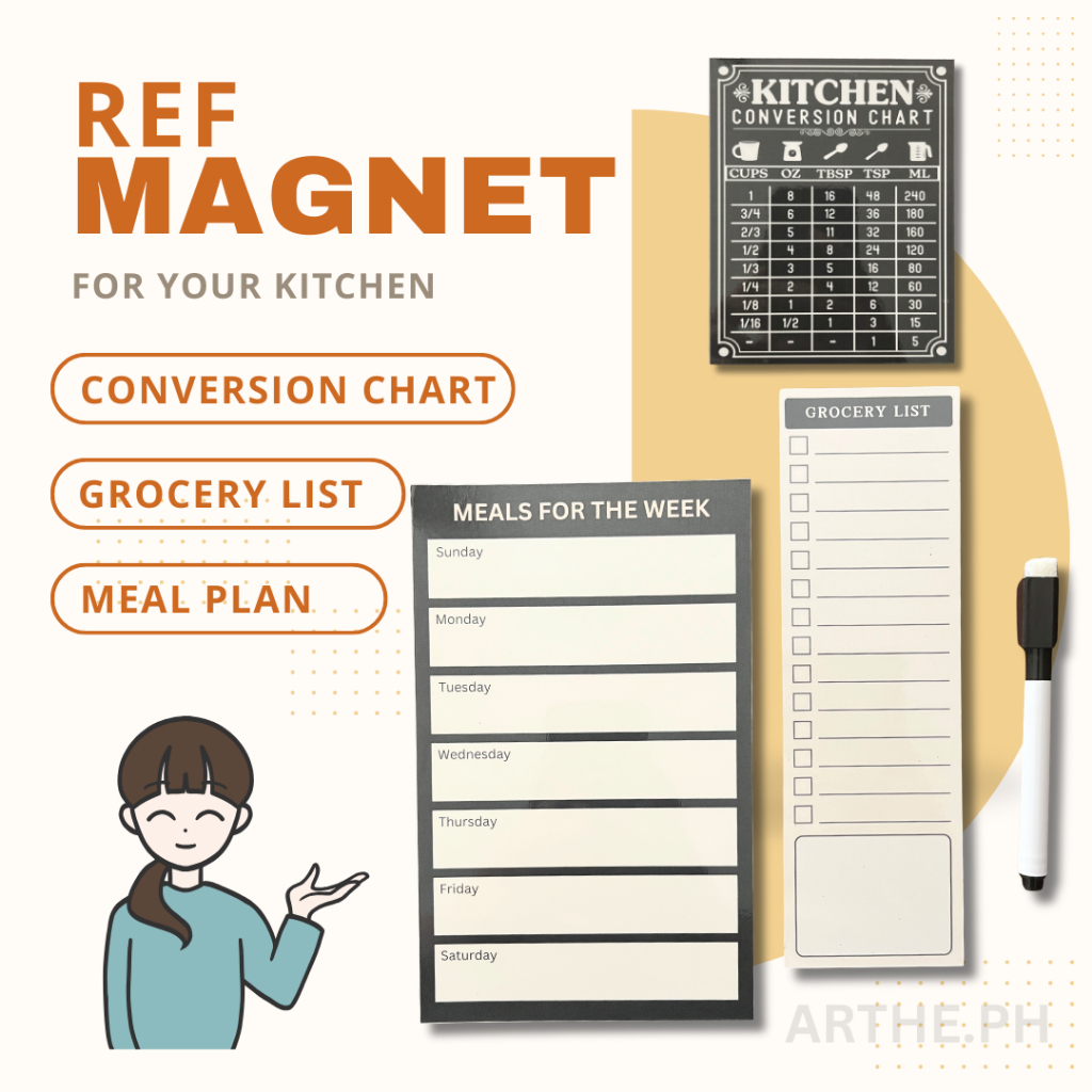 Athe.ph Ref / Fridge Magnets for Kitchen Grocery List Meal Plan ...