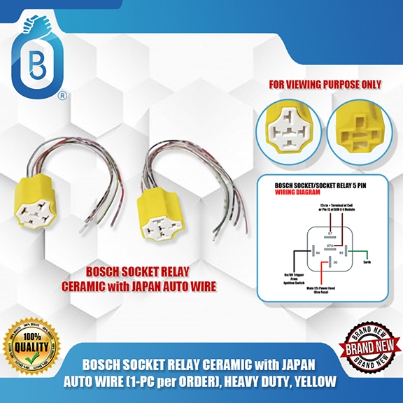 BOSCH SOCKET RELAY CERAMIC with JAPAN AUTO WIRE (1-PC per ORDER), HEAVY ...