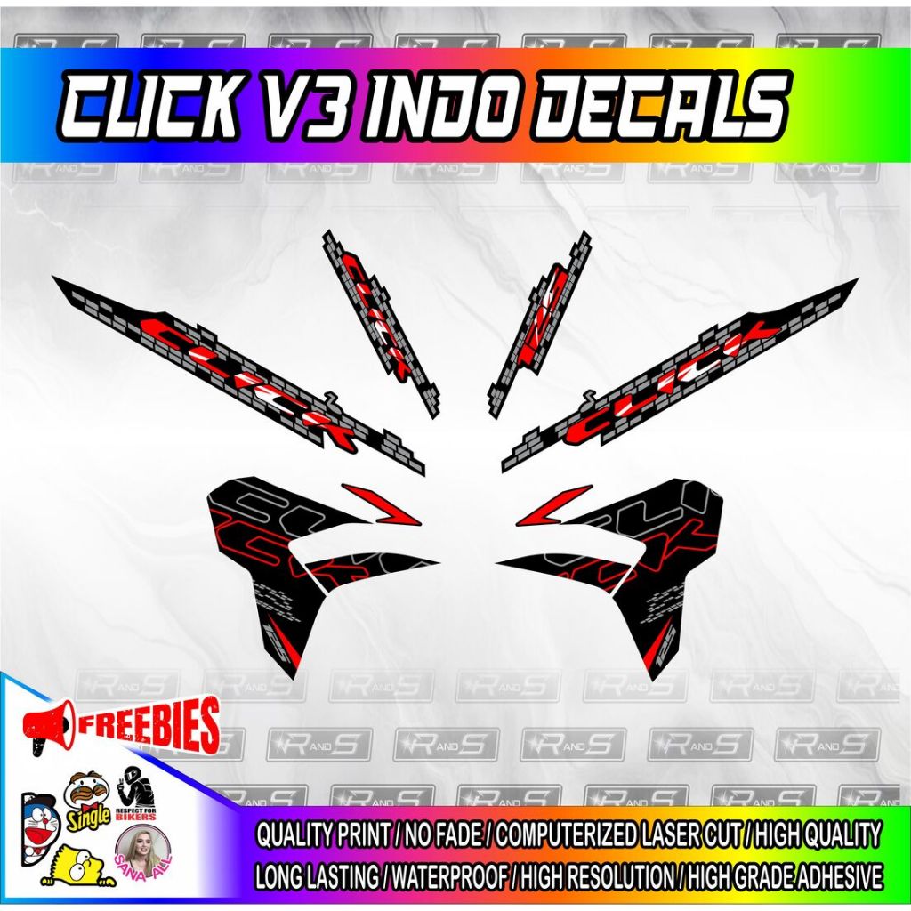 CLICK V3 / V4 NEW INDO STICKER DECALS HD PRINT ( MORE COLORS AVAILABLE ...