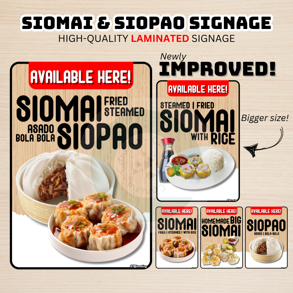 Laminated - Siomai Signage l Siomai Rice Signage l Siopao Signage ...